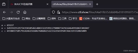 Ctfshow Crypto Rsa部分题目简单题解e65537 Csdn博客