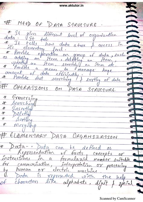 SOLUTION Data Structures Handwritten Notes Studypool