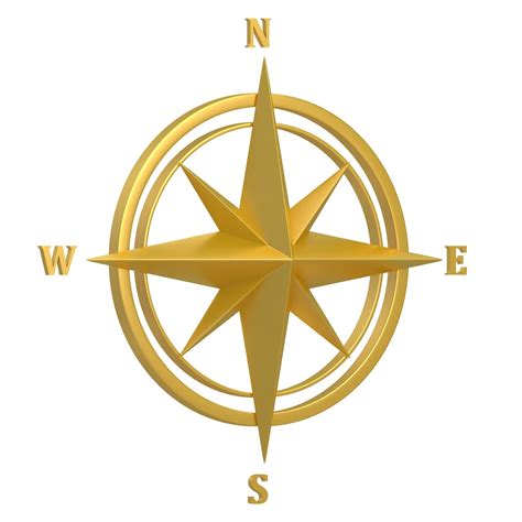 Basic Compass Rose 3d Model Cgtrader