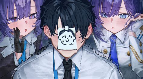 Sensei Yuuka Doodle Sensei And Aoi Blue Archive Drawn By Betabeet Danbooru