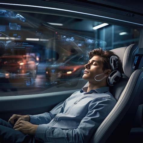 Driver Fatigue Detection Technology Captured In A Serene Interior Scene Premium Ai Generated Image