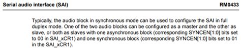 Stm32h7 Sai Synchronization Clarification Stmicroelectronics Community