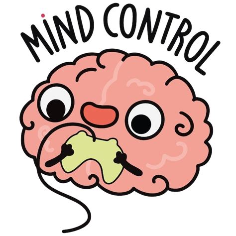 Premium Vector Cute Cartoon Mind Control With Brain Vector Illustration