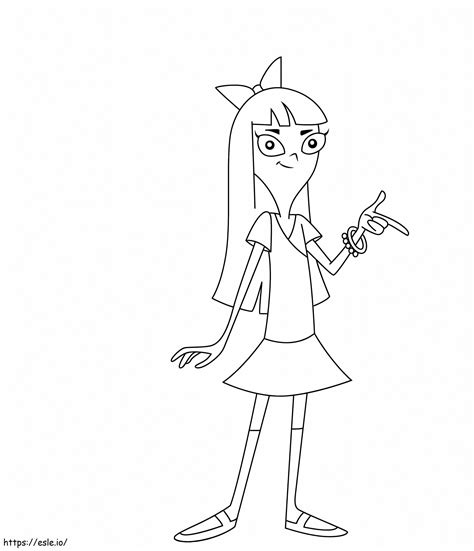 1559701002 Stacy Hirano From Phineas And Ferb A4 Coloring Page