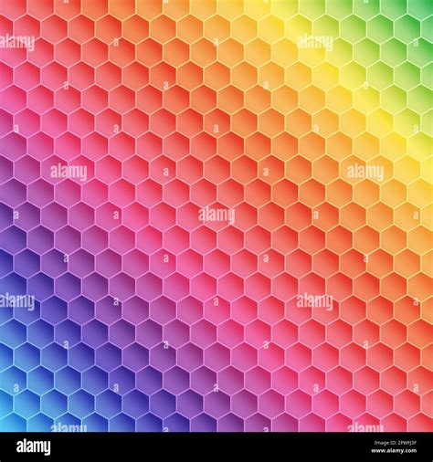 Abstract Hexagon Pattern With Rainbow Colours Stock Vector Image And Art Alamy