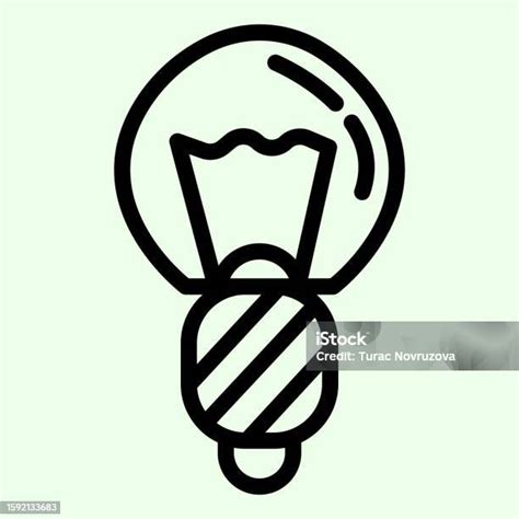 전구 라인 아이콘입니다 전기 조명 할로겐 램프 윤곽선 스타일 픽토그램 흰색 배경에 건설 및 건물 표지판 모바일 개념 웹 디자인