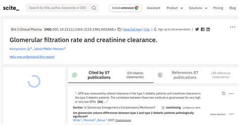Citation Report Glomerular Filtration Rate And Creatinine Clearance