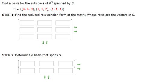 solved find a basis for the subspace of r spanned by s step