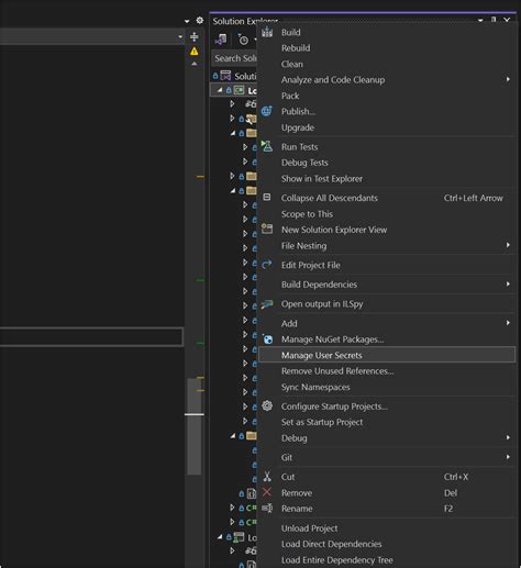 Enabling NET User Secrets Using Visual Studio Context Menu Action