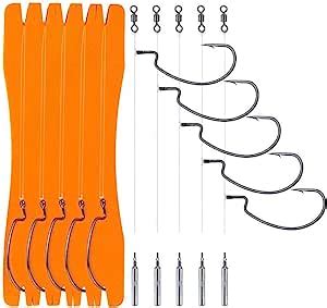 Amazon Com THKFISH Drop Shot Ready Rigs For Pike Fishing Rigs Wacky Rig Kit 5PCS Offset Hook 3