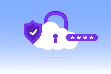 Premium Vector White Cloud And Locked Padlock Concept Of Cloud Data