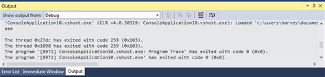 C Cannot Get Console Writeline To Redirect To Visual Studio Window Stack Overflow