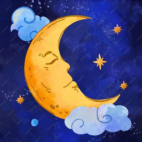 초승달 그림 그리기 무료 벡터