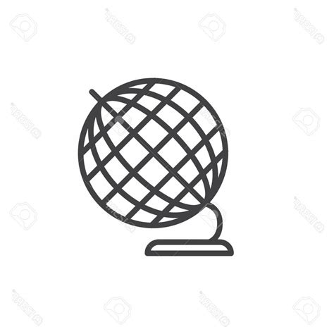 Globe Outline Vector At Vectorified Collection Of Globe Outline
