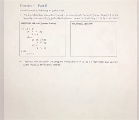 Solved Exercise 4 Part B You Will Practice Re Writing An
