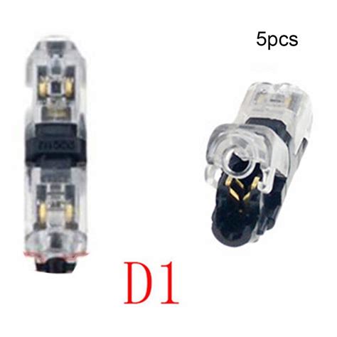 5Pcs 2 Pin Universal Compact Wire Junction Connector Tee Conductor Terminal Blocks Walmart Com