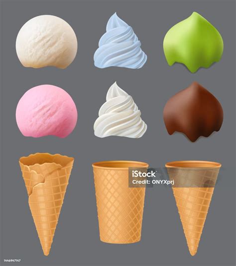 아이스크림 생성자 맛있는 차가운 디저트 냉동 요구르트 콘 괜찮은 벡터 현실적인 아이스크림 만들기 키트 0명에 대한 스톡 벡터 아트 및 기타 이미지 Istock
