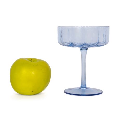 Blue Coupe Glasses Set Of 6 Peachtree Battle Antiques And Interiors
