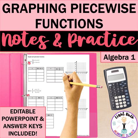 graphing piecewise functions guided notes and worksheet editable light bulb moments in math