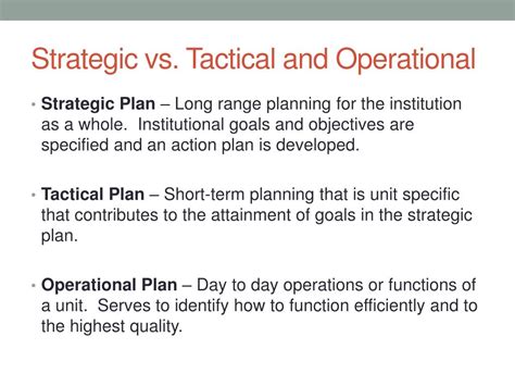 Tactical Planning Definition