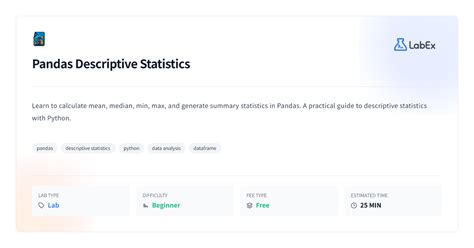 Pandas Descriptive Statistics A Beginners Guide Labex