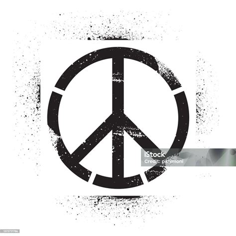 평화주의자 평화의 상징 흰색 배경에 검은 낙서 벡터 기호 그래피티에 대한 스톡 벡터 아트 및 기타 이미지 그래피티 평화 시위 평화의 상징 Istock