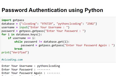 Day 30 Password Authentication Using Python ~ Computer Languages Clcoding