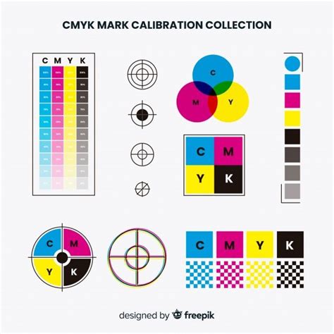 Colección De Elementos De Calibrado De Cmyk Vector Gratuito Premium