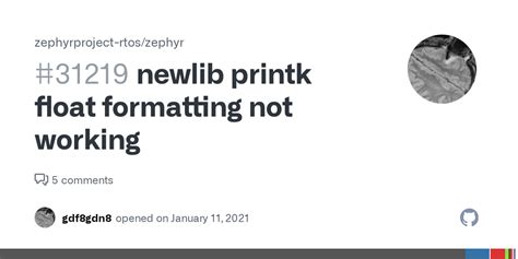 Newlib Printk Float Formatting Not Working · Issue 31219