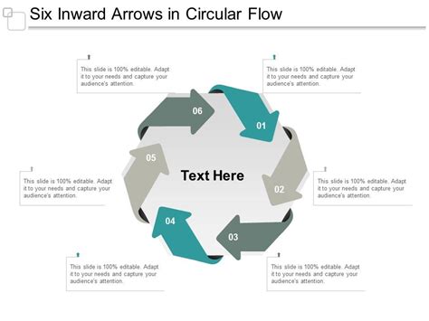 Six Inward Arrows In Circular Flow Ppt Powerpoint Presentation Slides Clipart Images