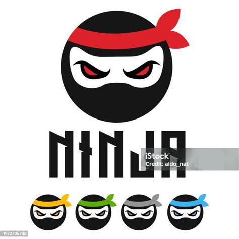 현대 벡터 평면 디자인 간단한 미니멀리스트 로고 템플릿은 브랜드 상징 레이블 배지에 대 한 닌자 머리 마스코트 캐릭터 벡터 컬렉션입니다 흰색 배경에 격리 0명에 대한 스톡