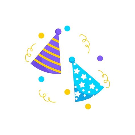 생일 파티 모자 벡터 가와이이 생일 일러스트 프리미엄 벡터