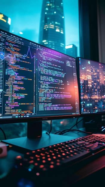 Premium Photo Screen Symphony Office Programmers Write Develop And Learn Digital Coding