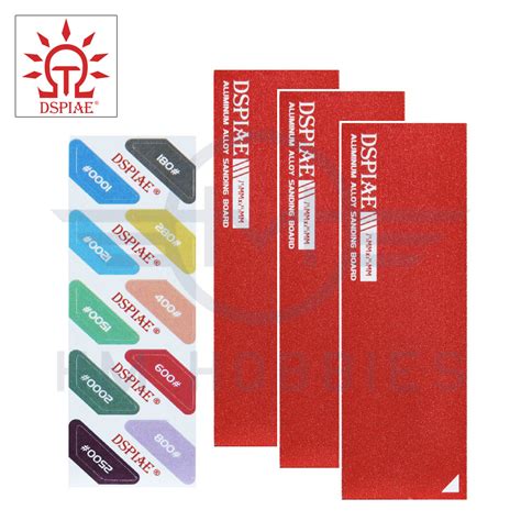 Aluminium Large Sanding Board Set With Stickers Red Dspiae Hm Hobbies