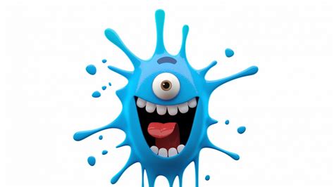 푸른 물방울 괴물 밝은 미소 괴물 배경화면 Phoneky에서 모바일로 다운로드