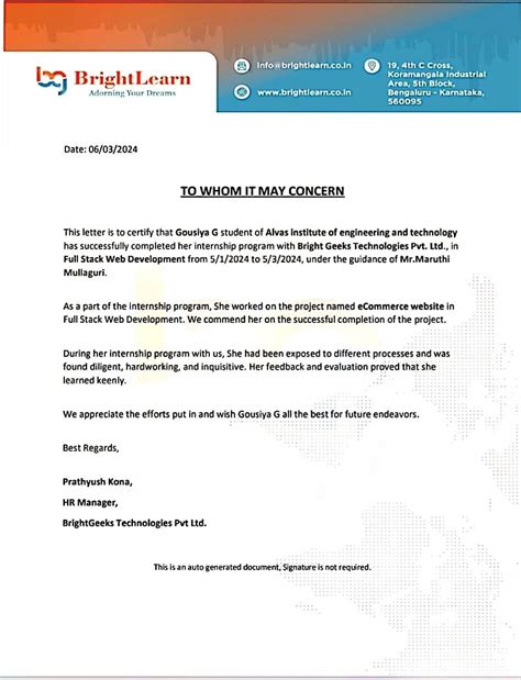 gousiya g on linkedin internshipcompletion fullstackdevelopment ecommerceproject brightgeeks…