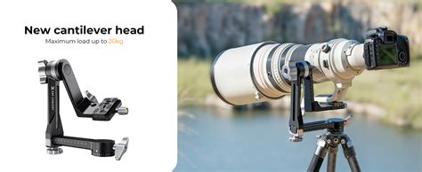 삼각대 짐벌 헤드 Cnc 알루미늄 합금 헤비 듀티 360° 힘 헤드 1 4인치 Arca 유형 퀵 릴리스 플레이트 Dslr 카메라용 최대 대용량 대용량 20kg 44lbs