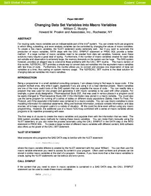 Fillable Online Changing Data Set Variables Into Macro Variables Fax