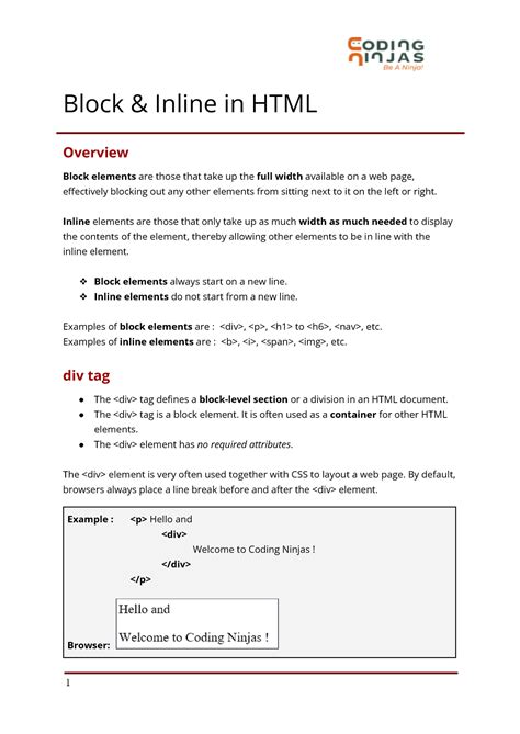 GP HTML Block Inline Css Notes Of Web Development Block Inline In