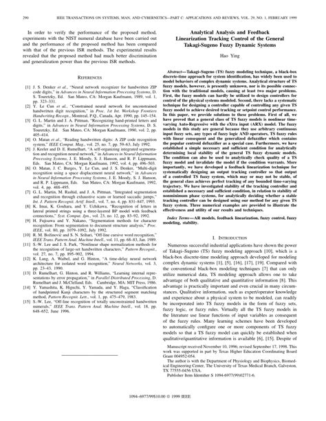 Pdf Analytical Analysis And Feedback Linearization Tracking Control Of The General Takagi