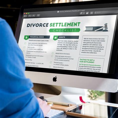 Divorce Settlement Checklist Etsy