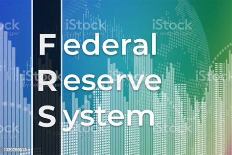 그래프 차트 기둥 기둥 막대 숫자에서 파란색과 녹색 금융 배경에 Frs 의 행동 추세 위아래로 플랫 3d 일러스트레이션 Federal Reserve에 대한 스톡 벡터 아트