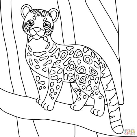 Cute Ocelot Coloring Page Free Printable Coloring Pages