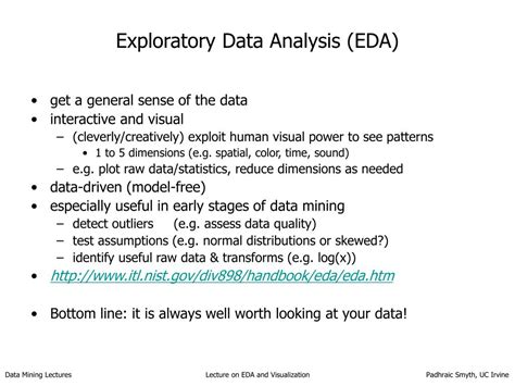 PPT ICS 278 Data Mining Exploratory Data Analysis And Visualization