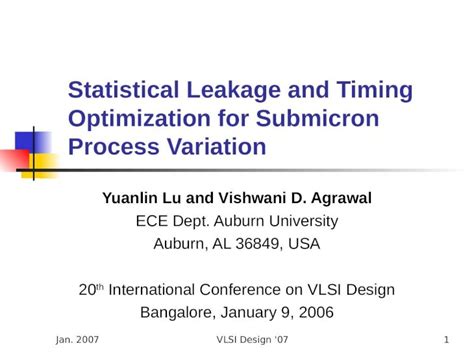 Ppt Statistical Leakage And Timing Optimization For Submicron Process Variation Dokumen Tips