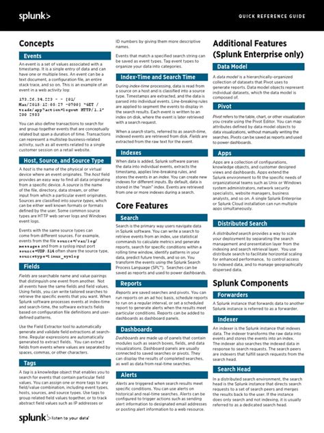 Splunk Quick Reference Guide Pdf Pdf