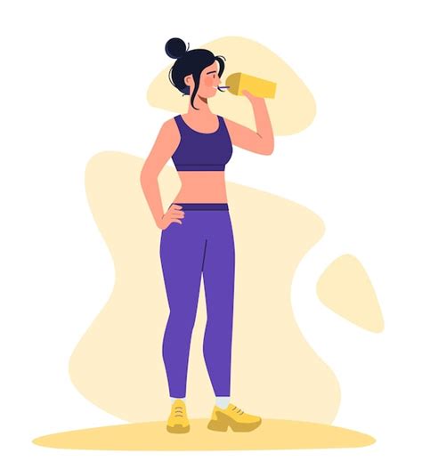 Personne Sportive Concept Mode De Vie Actif Et Entraînement Entraînement Femme Boit De Leau