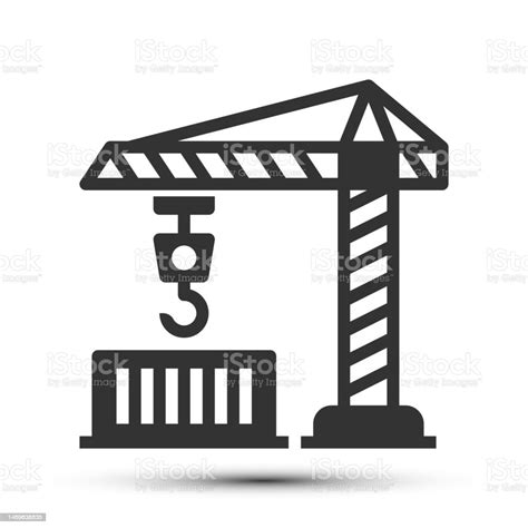 흰색 배경에 간단한 크레인 개요 아이콘 산업 크레인 및 리프트 관련 개념 0명에 대한 스톡 벡터 아트 및 기타 이미지 0명 감독 개념 Istock