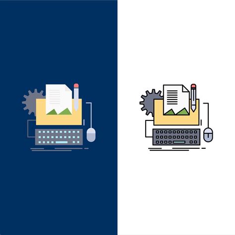 Type Writer Paper Computer Paper Keyboard Flat Color Icon Vector