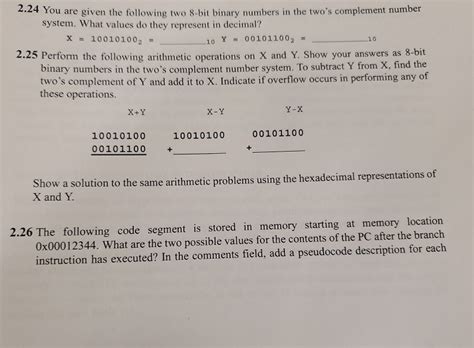 Solved 424 You Are Given The Following Two 8 Bit Binary